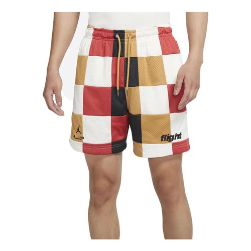 Air Jordan Loose Plaid Colorblock Mesh Shorts Clay Element Gold ...