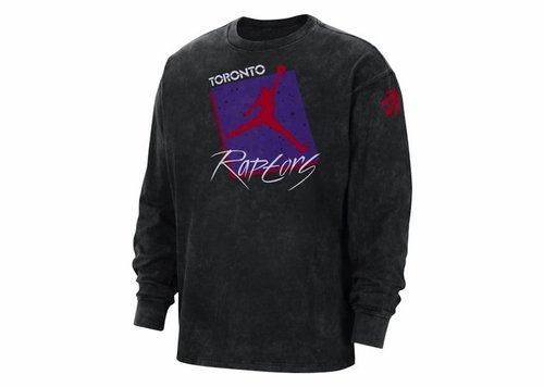 Air Jordan NBA Toronto Raptors Long Sleeve Loose Fit T-Shirt 'Black ...