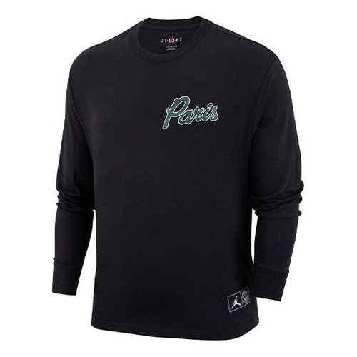 Air Jordan Paris Saint-Germain Casual Alphabet Printing Round Neck Long Sleeves Black - DB6513 ...