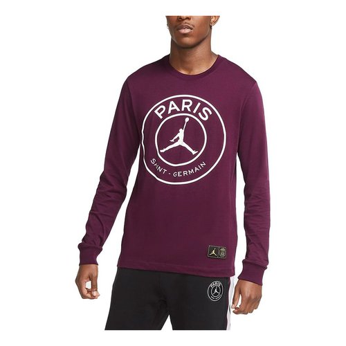 Air Jordan Paris Saint-Germain Round Neck Solid Color Alphabet Long Sleeves 'Red' - CK9782-610 ...
