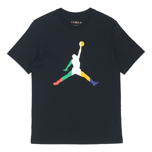 Air Jordan Solid Color Round Neck Printing Short Sleeve Black - DN1469 ...