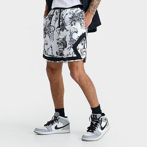 Air Jordan Sport Dri-FIT Printed Diamond Shorts 'White/Black/Black ...