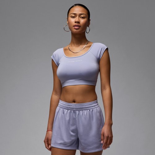 Air Jordan Sport Short-Sleeve Knit Crop Top 'Indigo Haze' - HJ0070-519 | Solesense