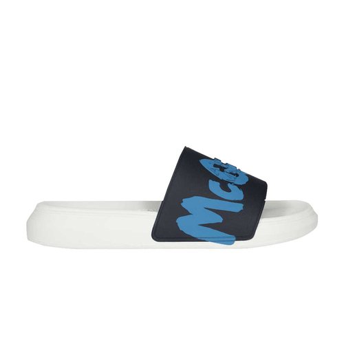 Alexander McQueen Rubber Pool Slide | Blue | Size 40 'Graffiti - Navy ...