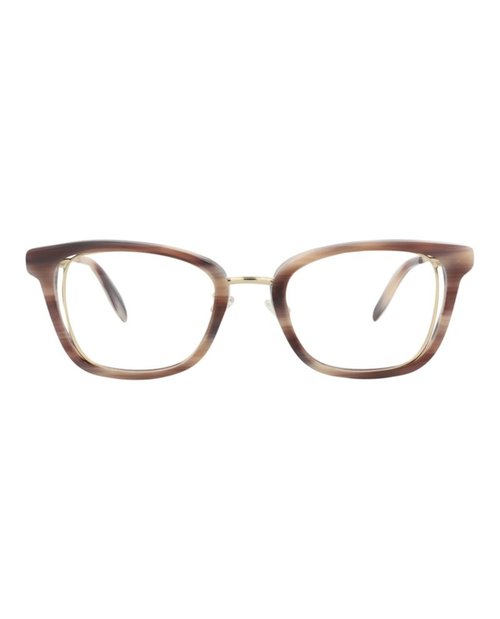 Alexander McQueen SquareFrame Acetate Optical Frames 'Pink Gold ...