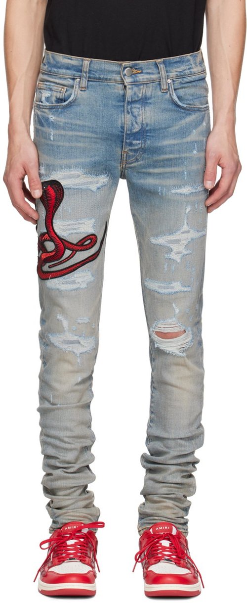 AMIRI Blue Red Poison Archival Jeans 'Clay Indigo' - AMDNSY1067 | Solesense