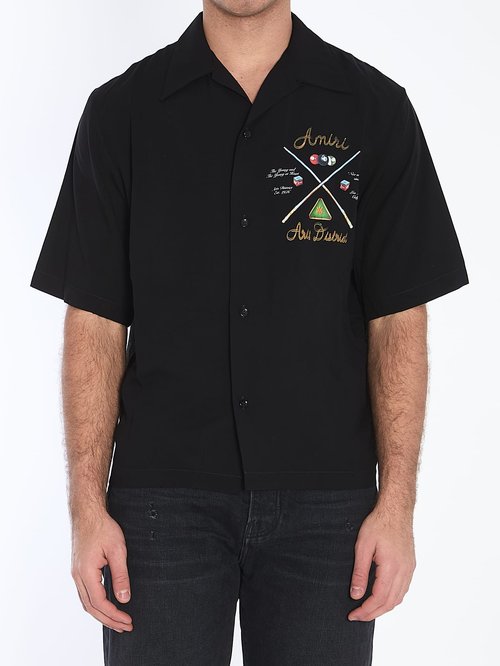AMIRI Pool Cue Bowling Shirt - AMSTCA1078BLACK | Solesense