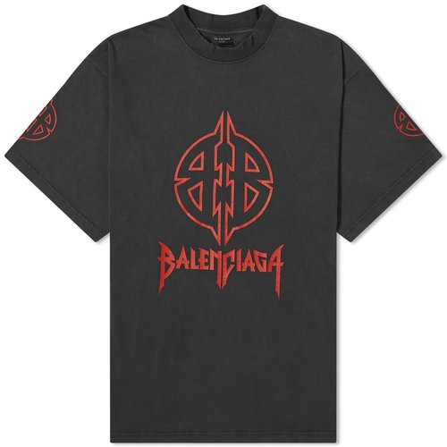 Balenciaga Black Graphic T-Shirt 'Black Red' - 764235TPVI21568 | Solesense