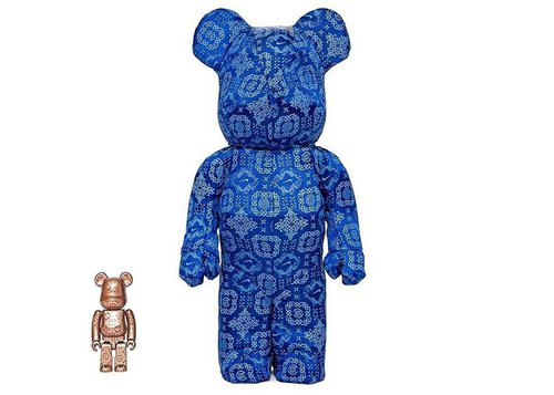 Bearbrick x CLOT x Nike 100% & 400% Set Royale University Blue Silk ...