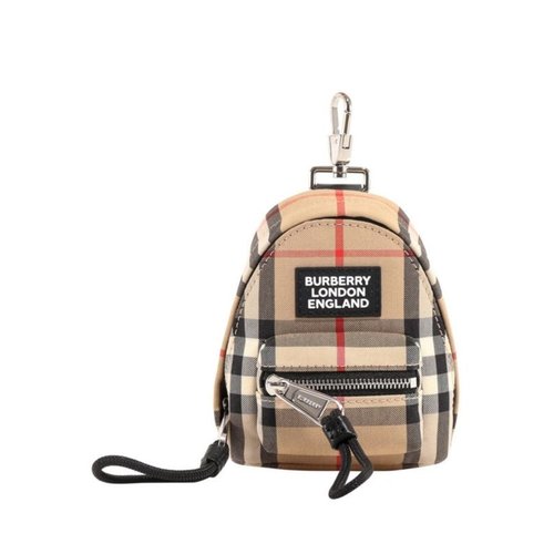 Burberry Archive Mini Jett Check Canvas Key Holder Charm 'Beige ...