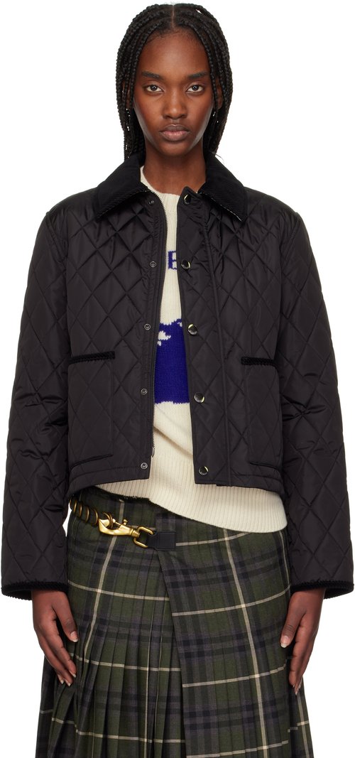 Burberry Cropped Quilted Nylon Jacket 'Black' - 8105097 | Solesense