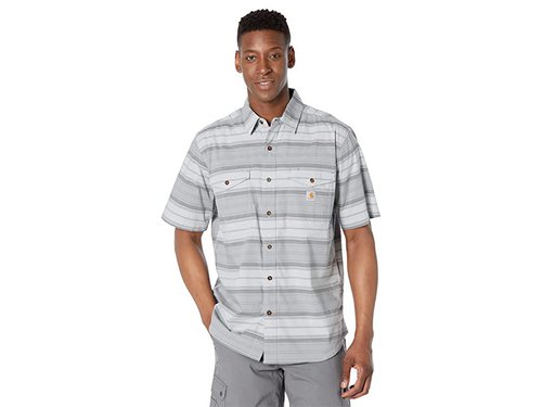 Carhartt Rugged Flex Relaxed Fit Lightweight Short Sleeve Plaid Shirt Carhartt Clothing Gray