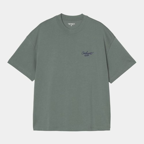 Carhartt WIP S/S Signature Script T-Shirt 'Silver Pine/Jupiter ...