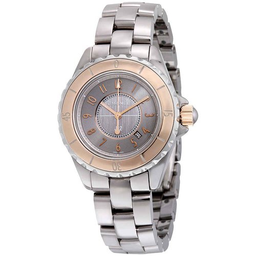 CHANEL J12 Dial Titanium Ceramic Automatic Ladies Watch H4197 'Beige ...