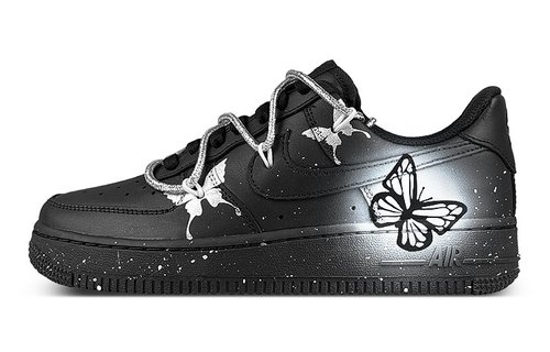 Custom Shoes Nike Air Force 1 Low 'Y2K Deconstructed Butterfly Black ...