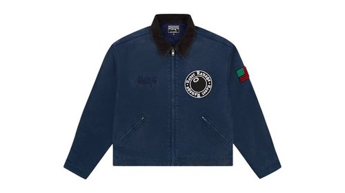 Denim Tears x Stüssy Never Renege Canvas Work Jacket 'Navy Blue/Black ...