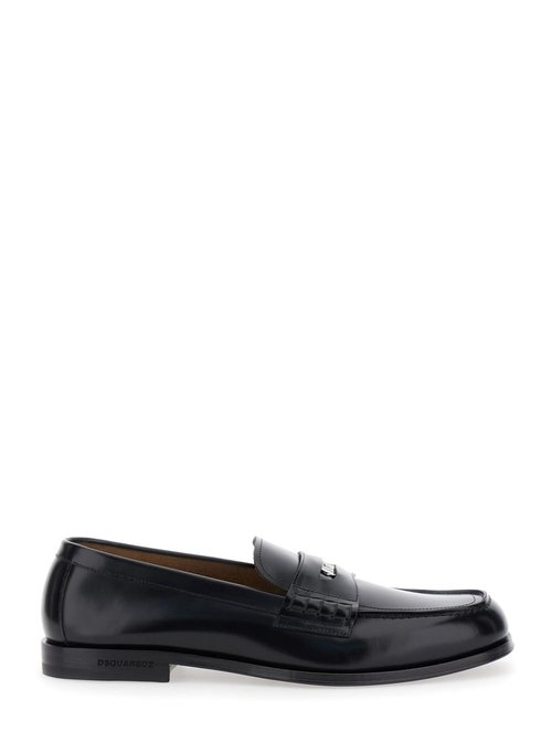 Dsquared2 Black Loafers With Logo Plaque On The FrOnt And Logo ...
