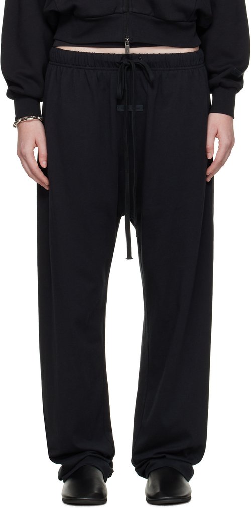 Fear of God ESSENTIALS Black Relaxed Lounge Pants 'Jet Black' - 130SP255410FW | Solesense