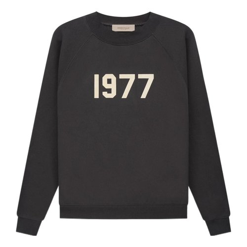 Fear of God Essentials SS22 Crewneck Iron 1977 'Black' - FOG-SS22-158 ...