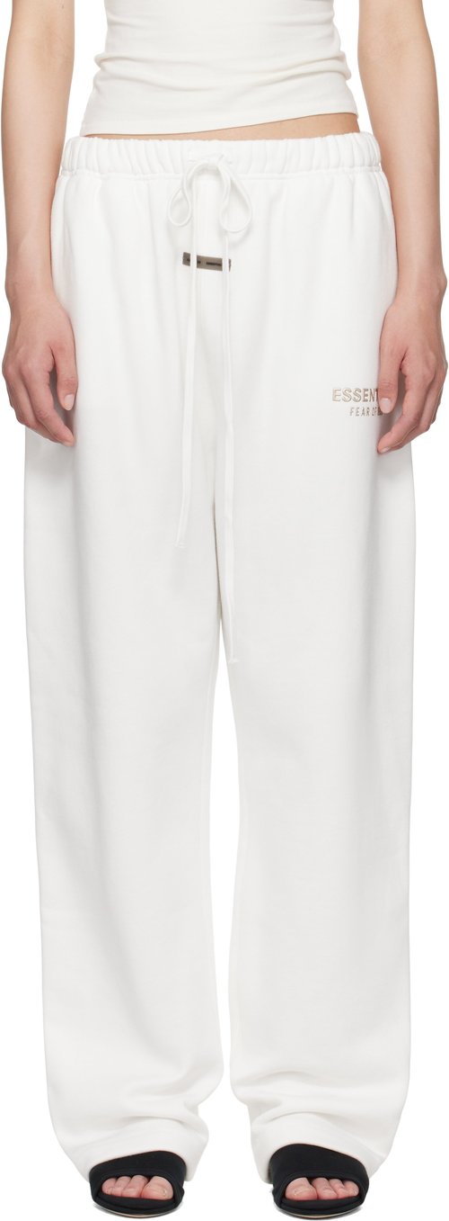 Fear of God ESSENTIALS White Relaxed Sweatpants 'Cloud White ...