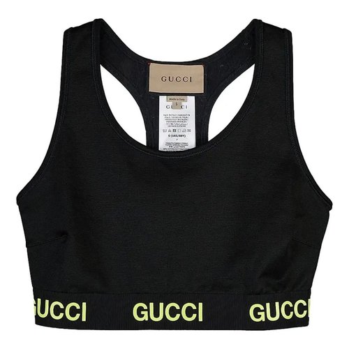 Gucci Logo Jacquard Crop Top 'Black Yellow' - 693086-XJDS5-1131 | Solesense