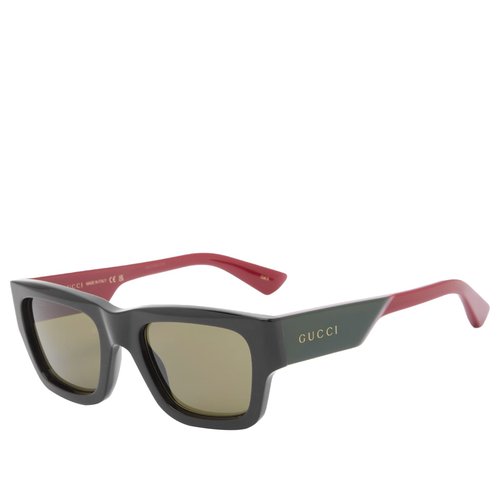 Gucci Multicolor Rectangular Frame Sunglasses 'Black-Red-Green' - GG1668S-003 | Solesense