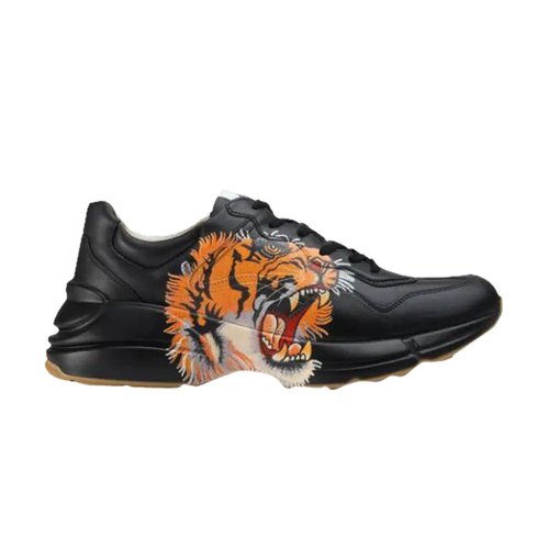 Gucci Rhyton Leather 'Tiger Print' - 548635-DRW00-1000 | Solesense