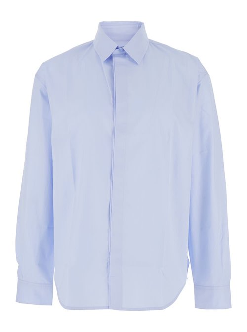 Jacquemus simOn Light Blue Shirt With Logo Lettering On The FrOnt In ...