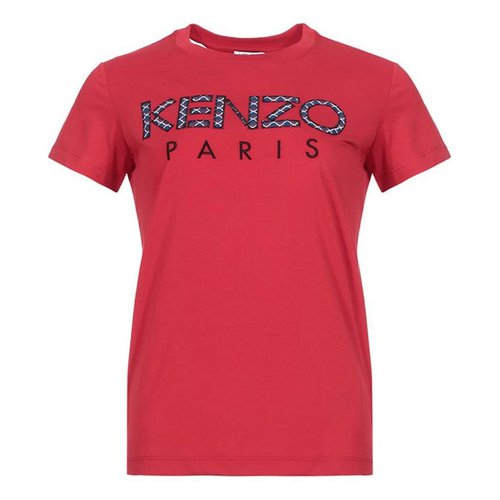 KENZO Alphabet Logo Pattern Round Neck Short Sleeve Red T-Shirt 'RED ...