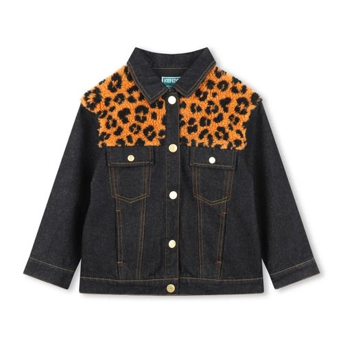 KENZO Leopard-Print Denim Jacket 'Blue' - K60562-ZA9 | Solesense
