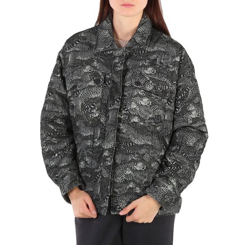 KENZO Lime Tea Cheetah Print Cotton Oversized Jacket 'Green ...