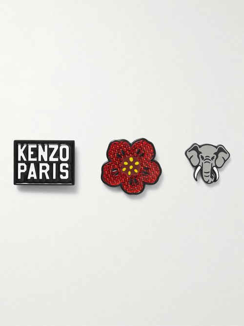 KENZO Set of Three Enamel Pins 'MU' - FD55AC121M01 | Solesense
