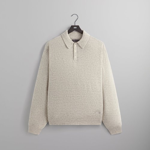 Kith Boucle Harmon Rugby Pullover Sweater Light Heather Grey SS25 ...