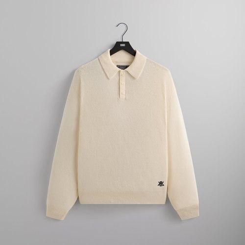 Kith Boucle Harmon Rugby Pullover Sweater Sandrift SS25 KHM032990-104 ...