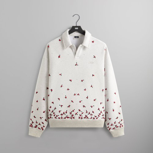 Kith Floral Ombre Nelson Collared Pullover 'Light Heather Grey ...