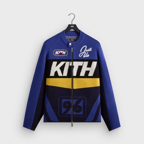 Kith Knit Moto Full Zip Jacket 'Current' - M034462-412 | Solesense