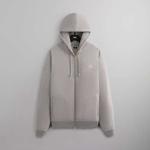 Kith Suede Fleece Nelson Full Zip Hoodie Medium Heather Grey SS25 ...