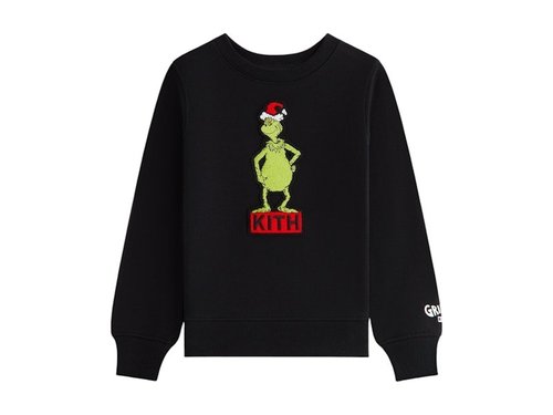 Kith x The Grinch Classic Standing Logo Crewneck 'Black' | Solesense