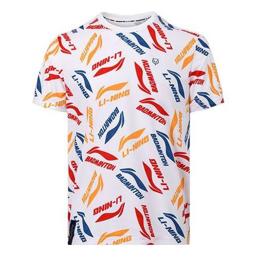 Li-Ning Badminton Series Full Print Logo Tee 'White Multi' - AHSR867.1 ...