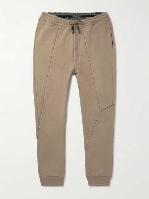 LOEWE Puzzle Leather-Trimmed Panelled Cotton-Jersey Sweatpants '2150 ...