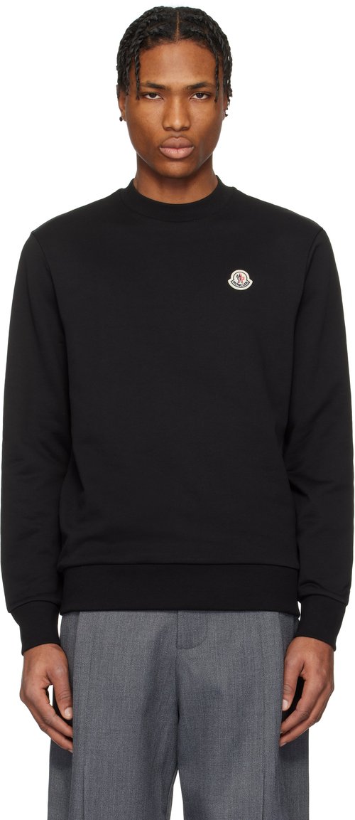 Moncler Black Logo Patch Cotton Sweatshirt - K10918G00073809KR999 ...