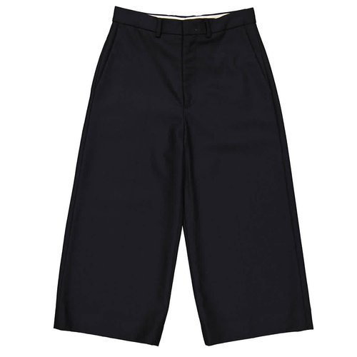 Moncler Ladies Wide-Leg Cropped Wool Trousers 'Black' - G20932A00012 ...