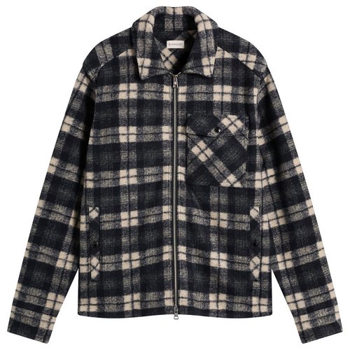 Moncler Zip Check Overshirt 'Navy' - 2F0001989B55F90 | Solesense