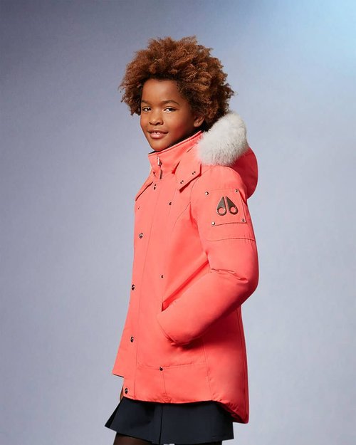 Moose Knuckles Original Parka Fur 'Coral Pink/Natural Fox Fur ...