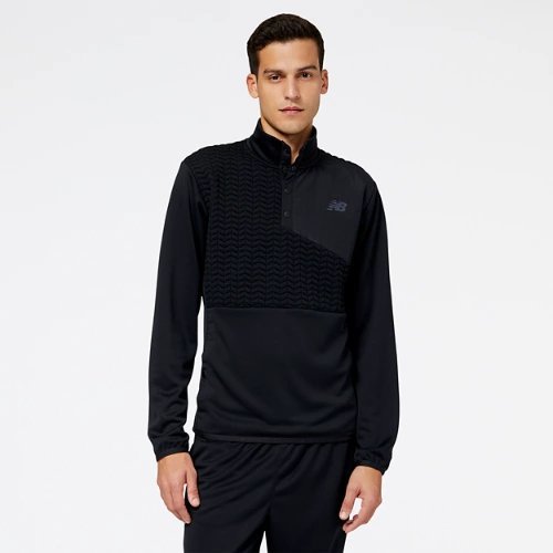 New Balance NB Heatloft 1/4 Button Snap Top 'Black' - MT23158-BK ...