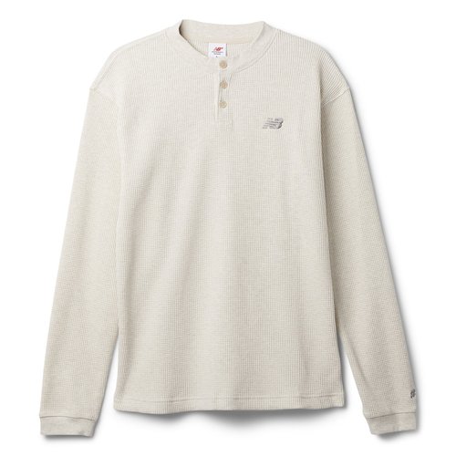 New Balance Numeric Waffle Knit Long Sleeve Henley 'Oatmeal Heather ...