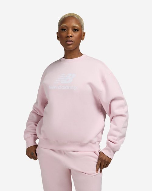 New Balance Sport Essentials Fleece Logo Crew Shirt 'Pink' - WT41505 ...