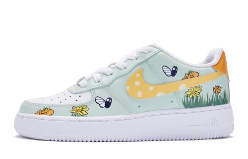 Nike Air Force 1 Low 'Mint Green Yellow Black White BIGNIU Summer ...