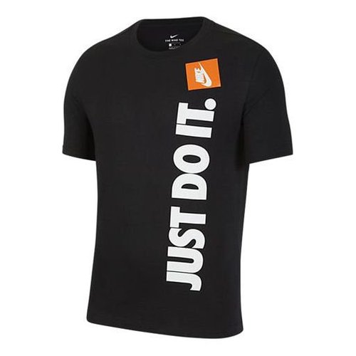Nike Alphabet Large Logo Sports Short Sleeve 'Black' - CT6301-010 ...