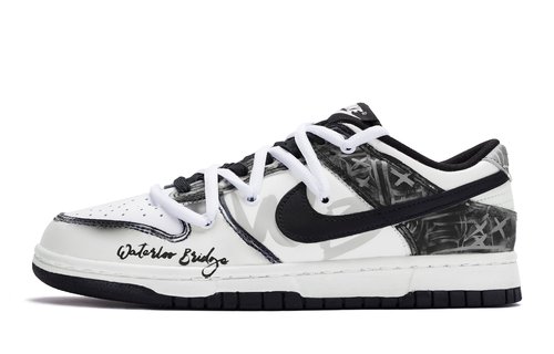 Nike BIGNIU Dunk Low 'City Theme Hand-Painted Black White' - 620522 ...